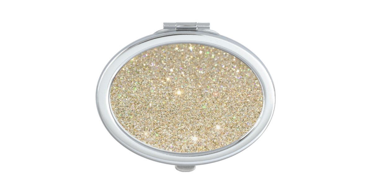 Gold glitter Compact Mirror | Zazzle