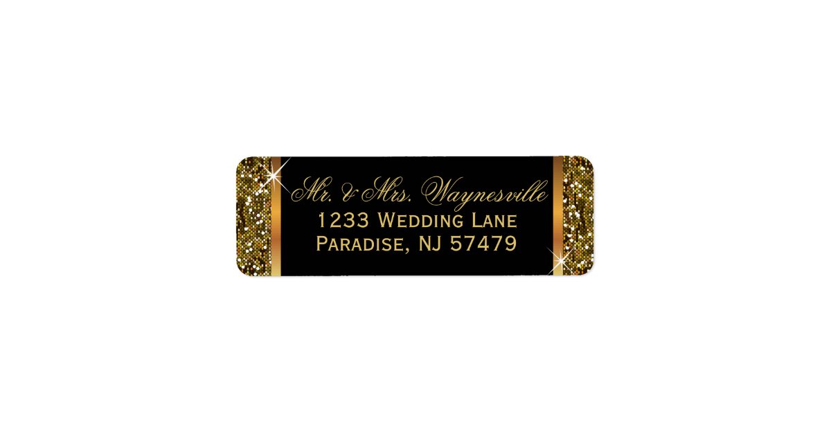 Gold Glitter Confetti Label | Zazzle
