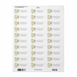 Gold Glitter Confetti Monogram Address Label | Zazzle