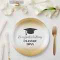 Gold Glitter Congratulations Graduate Paper Plates | Zazzle