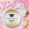 Gold Glitter Congratulations Graduate Paper Plates | Zazzle