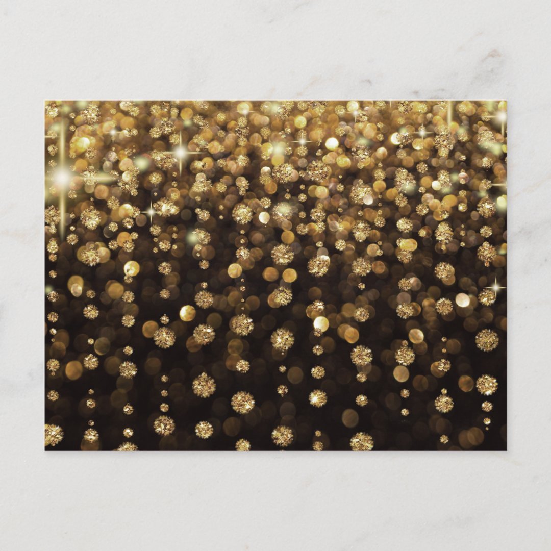 Gold Glitter Diamonds Postcard | Zazzle