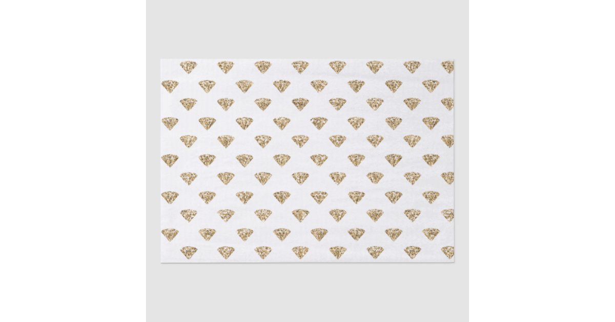 Gold Glitter Diamonds Tissue Paper | Zazzle