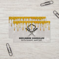 Gold Glitter Dripping | Chef Hat Knives Business Card | Zazzle