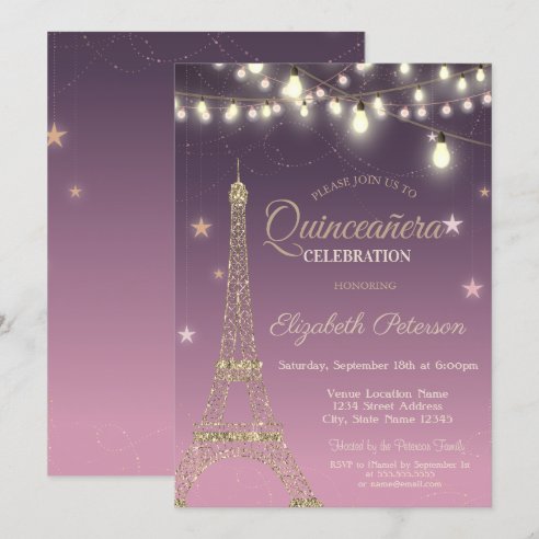 Paris Quinceañera Invitations | Zazzle