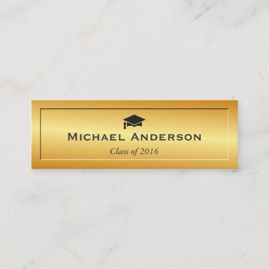 Gold Glitter Embossed Senior Graduation Name Card | Zazzle.com