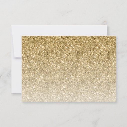 Gold Glitter Fancy Script Reply Card | Zazzle
