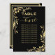 gold glitter foil Table Number one 1 Seating Chart | Zazzle