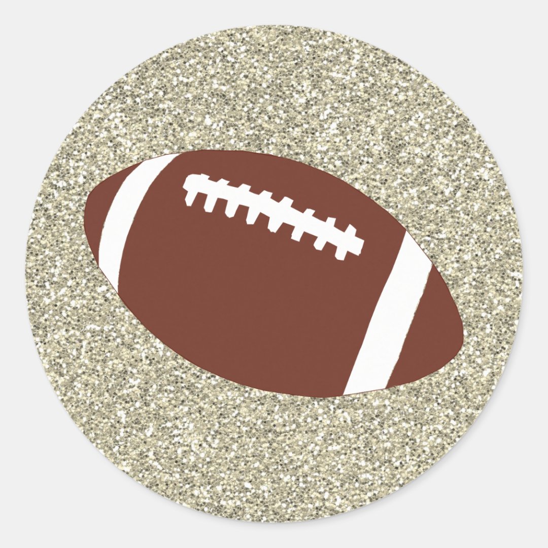 Gold Glitter Football Stickers | Zazzle