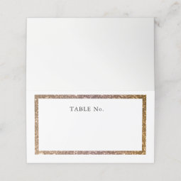 Gold Glitter Frame Blank Place Card | Zazzle