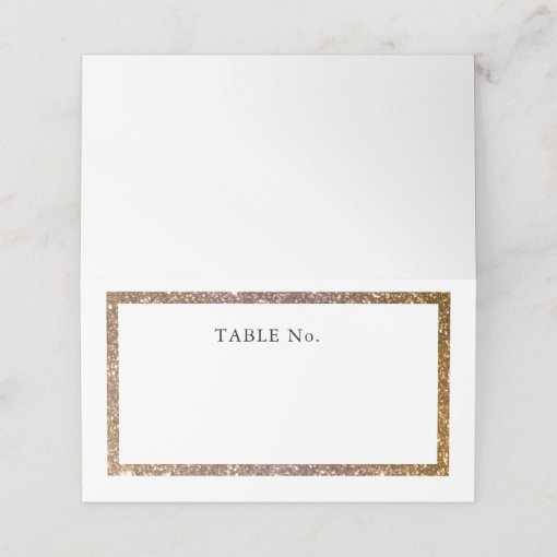 Gold Glitter Frame Blank Place Card | Zazzle