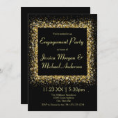Gold Glitter Frame - Engagement Party Invitation | Zazzle