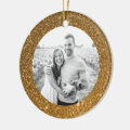 Gold Glitter Frame Holiday Christmas Ornament | Zazzle