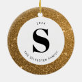 Gold Glitter Frame Holiday Christmas Ornament | Zazzle