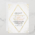 Gold Glitter Geometric Frame Modern Wedding Foil Invitation | Zazzle