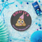 Gold Glitter Girly Poop Emoji Paper Plates | Zazzle