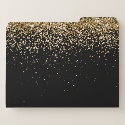 Gold Glitter Glam Monogram Name File Folder | Zazzle