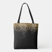 Gold Glitter Glam Monogram Name Tote Bag | Zazzle