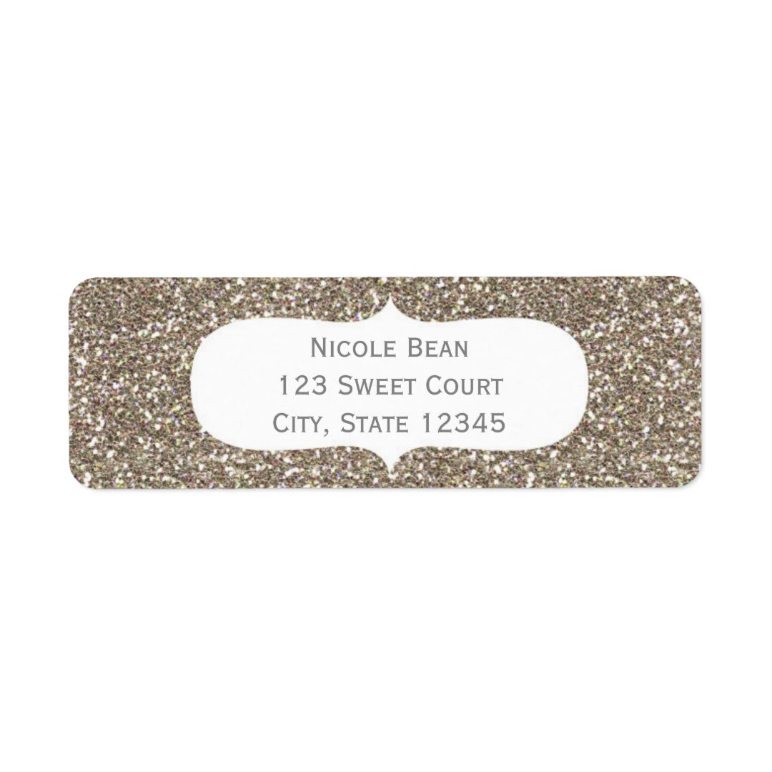 Gold Glitter Glamour Birthday Address Labels | Zazzle