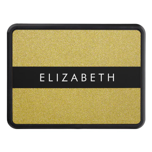 Gold Glitter, Glitter Background, Your Name Hitch Cover | Zazzle