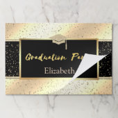 Gold Glitter Grad Cap, Confetti Graduation Party Paper Placemat | Zazzle