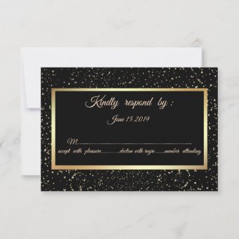 Gold Glitter Grad Cap, Confetti Graduation Party RSVP Card | Zazzle