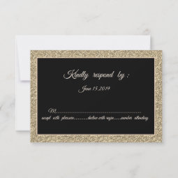 Gold Glitter Grad Cap Graduation Party RSVP Card | Zazzle