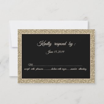 Gold Glitter Grad Cap Graduation Party RSVP Card | Zazzle