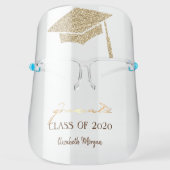 Gold Glitter Graduation Cap Class Of 2020 Face Shield | Zazzle