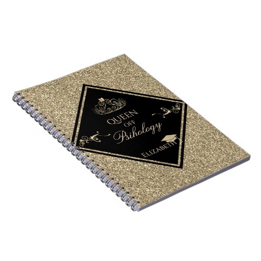 Gold Glitter Graduation Cap, Tiara Notebook | Zazzle