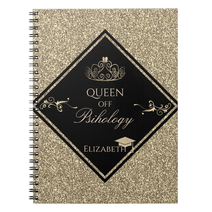 Gold Glitter Graduation Cap, Tiara Notebook | Zazzle.com
