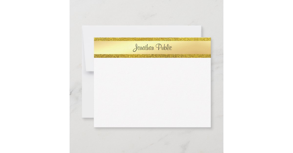 Gold Glitter Handwritten Script Name Template | Zazzle