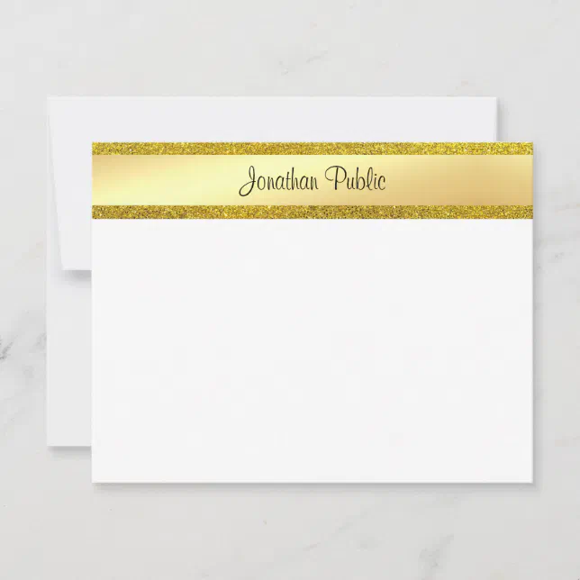 Gold Glitter Handwritten Script Name Template | Zazzle