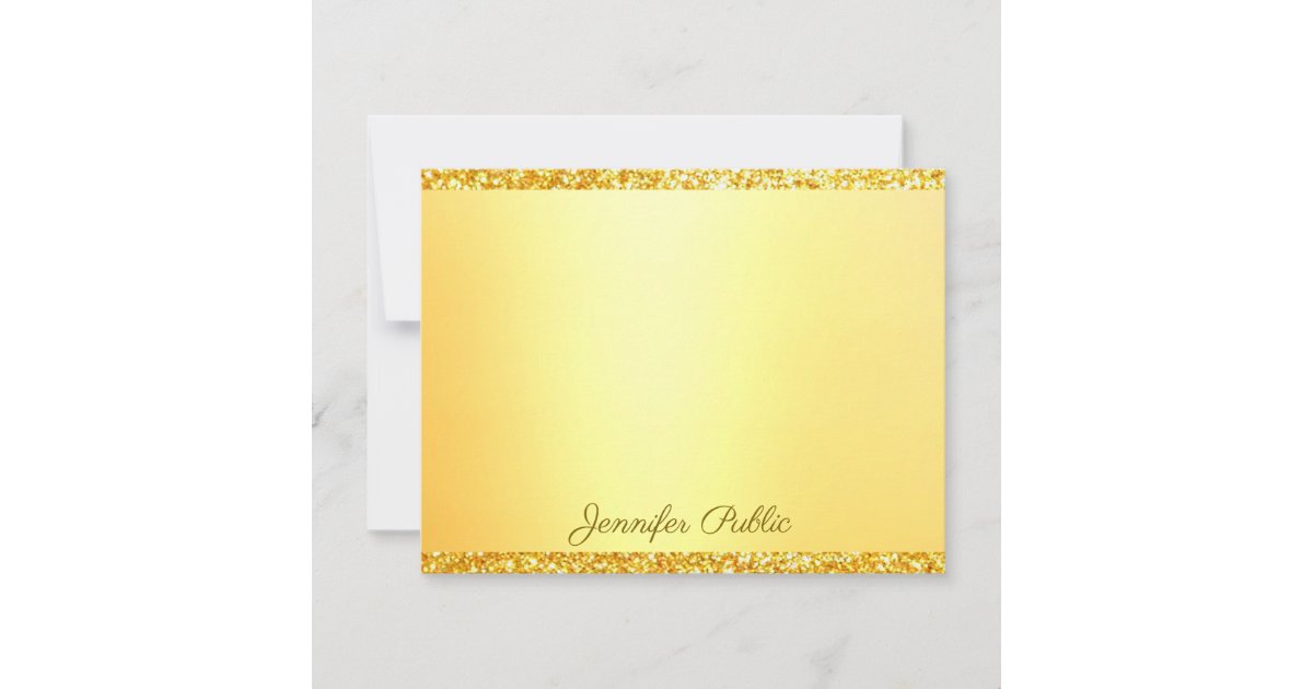 Gold Glitter Handwritten Template Script Text Name | Zazzle