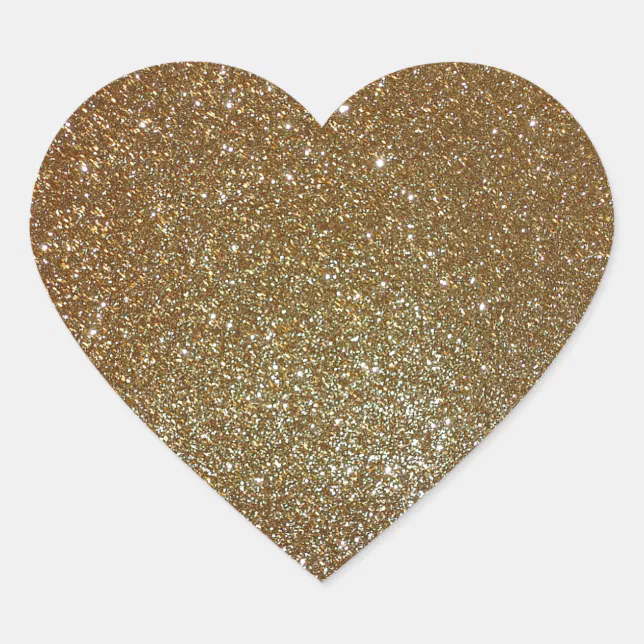 Gold Glitter Heart Sticker | Zazzle