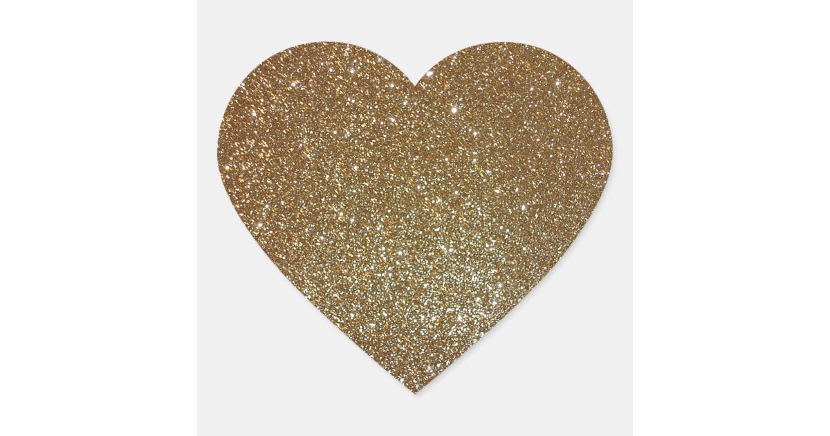 Gold Glitter Heart Sticker | Zazzle