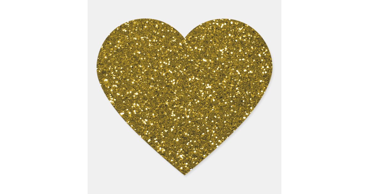 Gold Glitter Heart Sticker | Zazzle