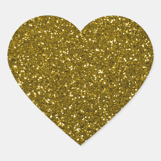 Gold Glitter Heart Sticker | Zazzle