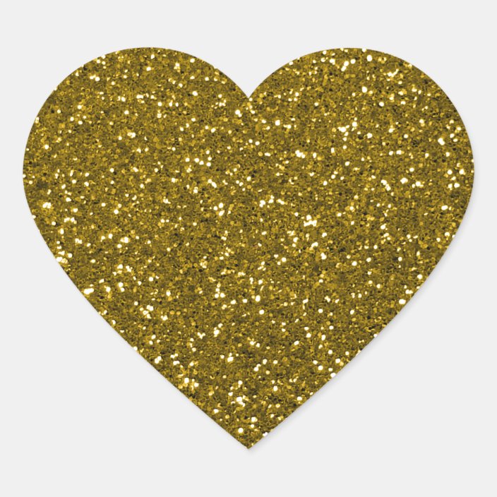 Gold Glitter Heart Sticker | Zazzle.com