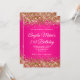 Gold Glitter Hot Pink Fancy Monogram 21st Birthday Invitation | Zazzle