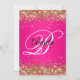 Gold Glitter Hot Pink Fancy Monogram 21st Birthday Invitation | Zazzle
