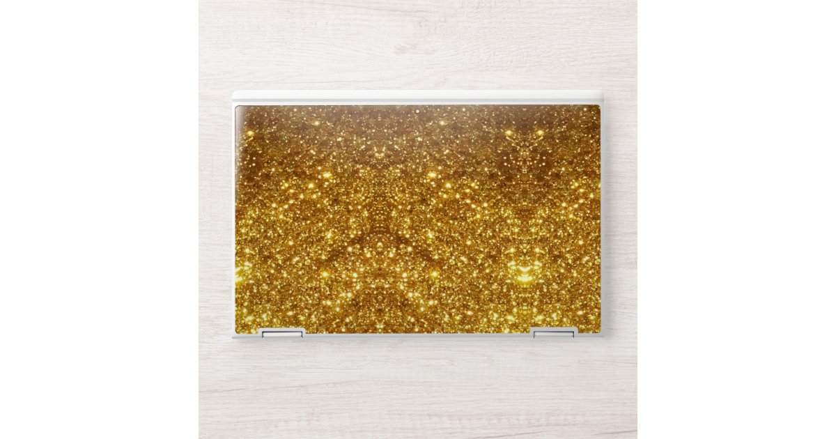 Gold Glitter HP Laptop Skin - Glitter Effect | Zazzle