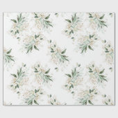 Gold Glitter Leaves Greenery Elegant Dreamy Wrapping Paper | Zazzle