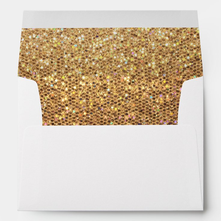 Gold Glitter Look Envelope | Zazzle