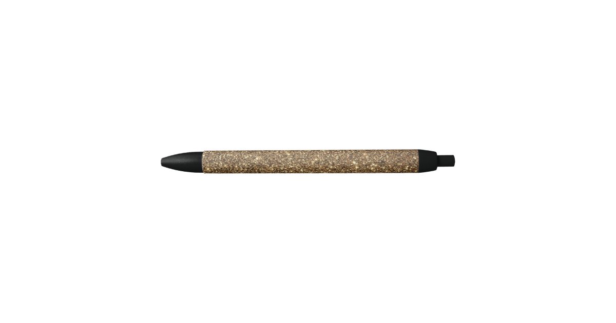 Gold glitter look, shiny and sparkling, pen | Zazzle