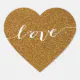 Gold Glitter Love Heart Wedding Favor Heart Sticker | Zazzle