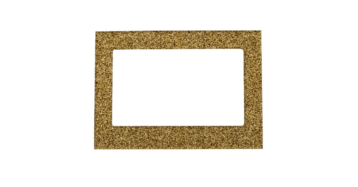 Gold glitter magnetic photo frame | Zazzle