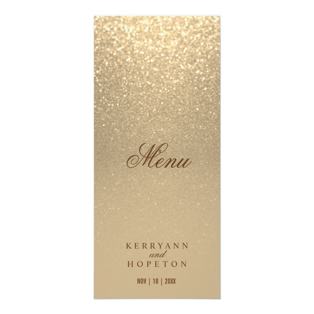 Gold Glitter - Menu | Zazzle