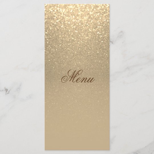 Gold Glitter Menu | Zazzle.com