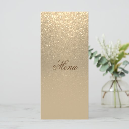 Gold Glitter Menu | Zazzle